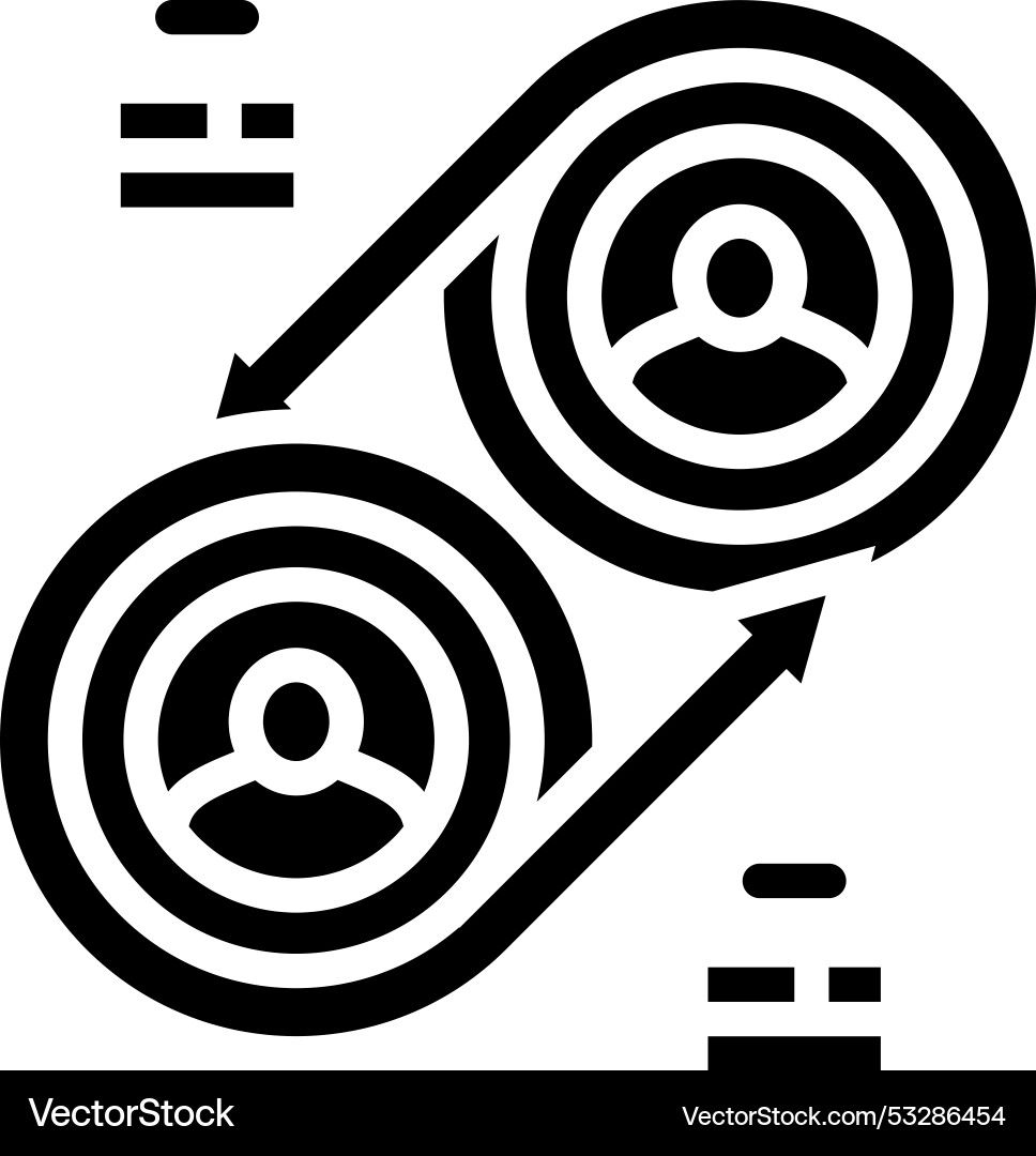 Employee relations business process glyph icon Vector Image