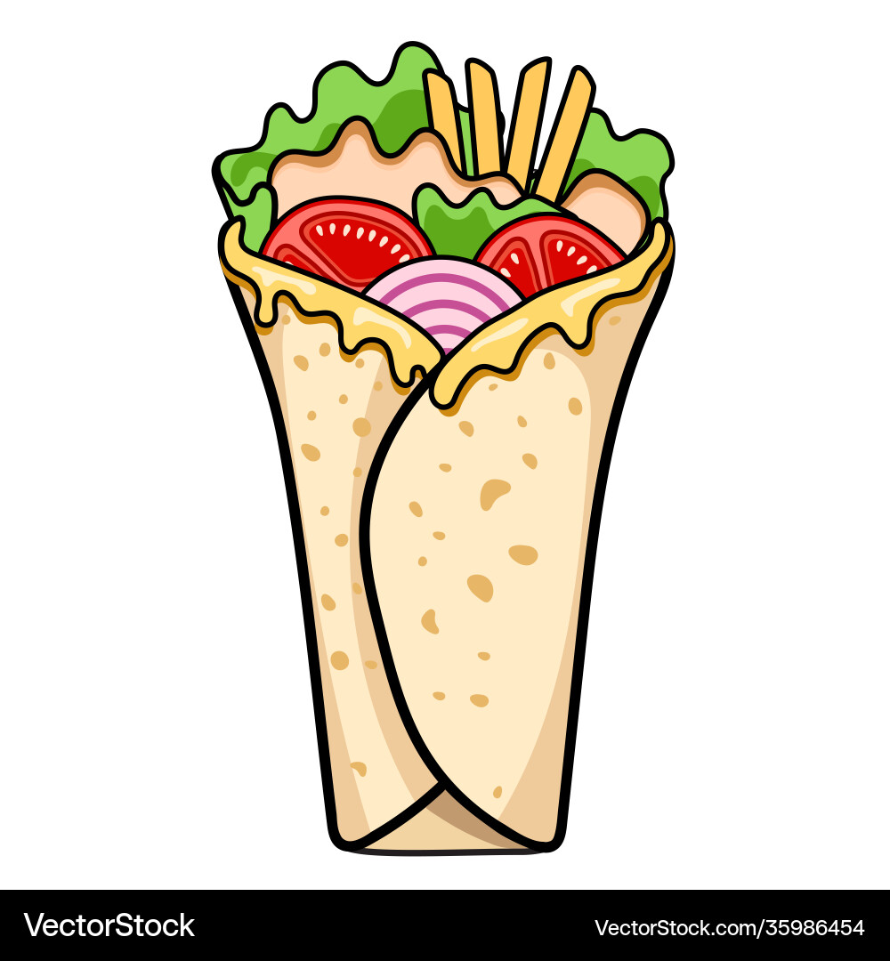 Kebab Wrap Royalty Free Vector Image - VectorStock