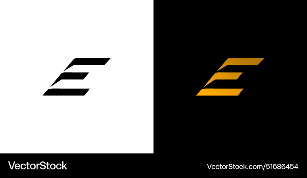 Modern and strong letter e initials logo design Vector Image