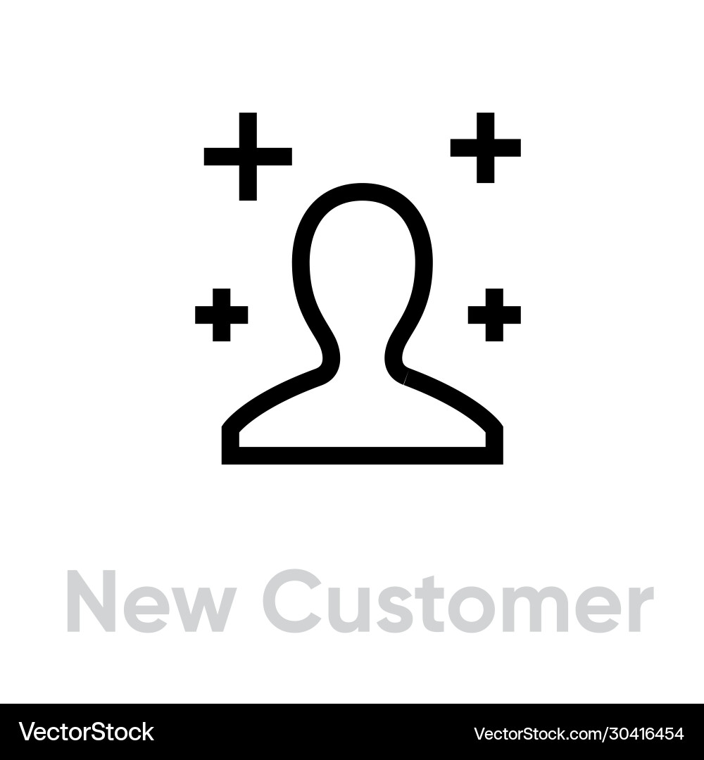 New customer icon editable line Royalty Free Vector Image