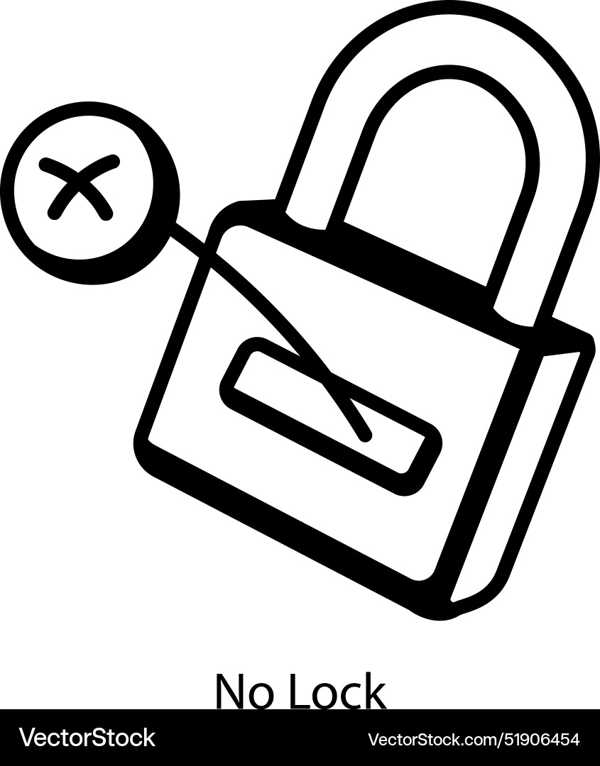 No lock Royalty Free Vector Image - VectorStock