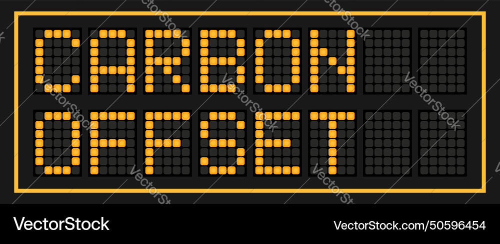 Orange color led banner in word carbon offset Vector Image