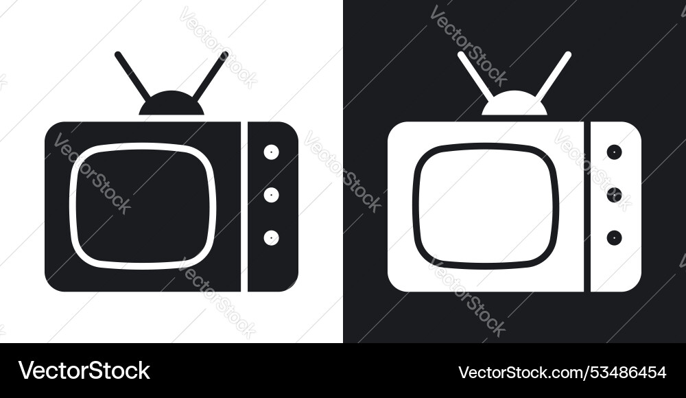 Tvline in thin line black color flat simple Vector Image