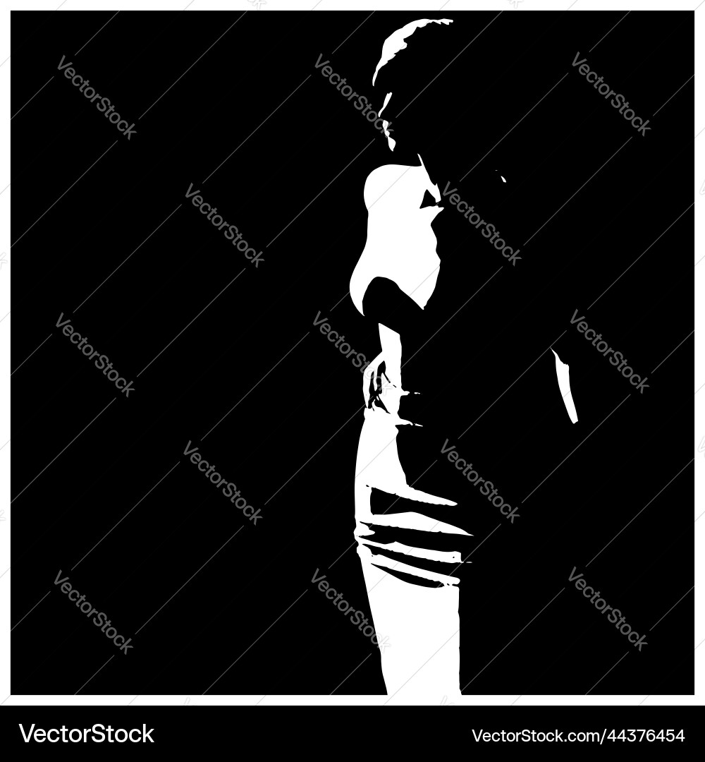 Young lady shadow and light composition Royalty Free Vector