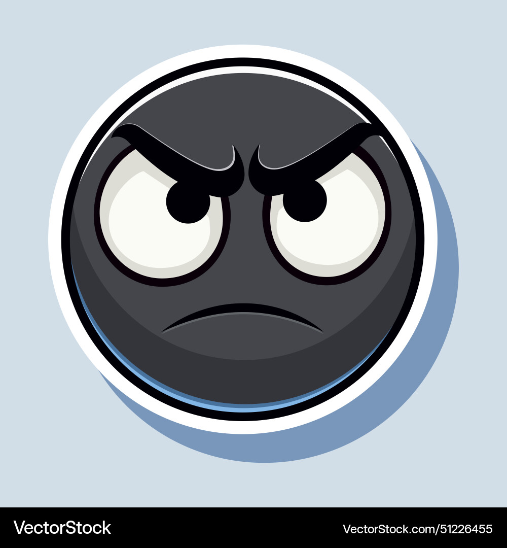 Angry hockey puck cartoon character Royalty Free Vector