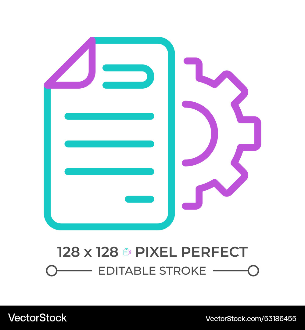 Document settings two color line icon Royalty Free Vector