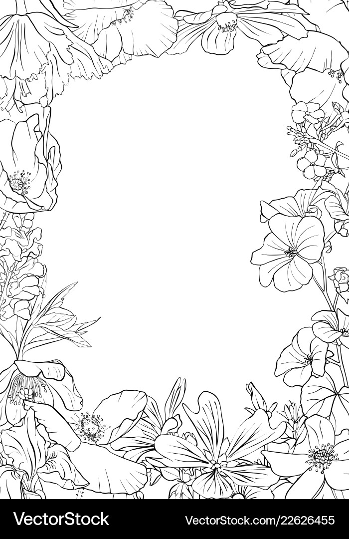 Drawing background with flowers Royalty Free Vector Image