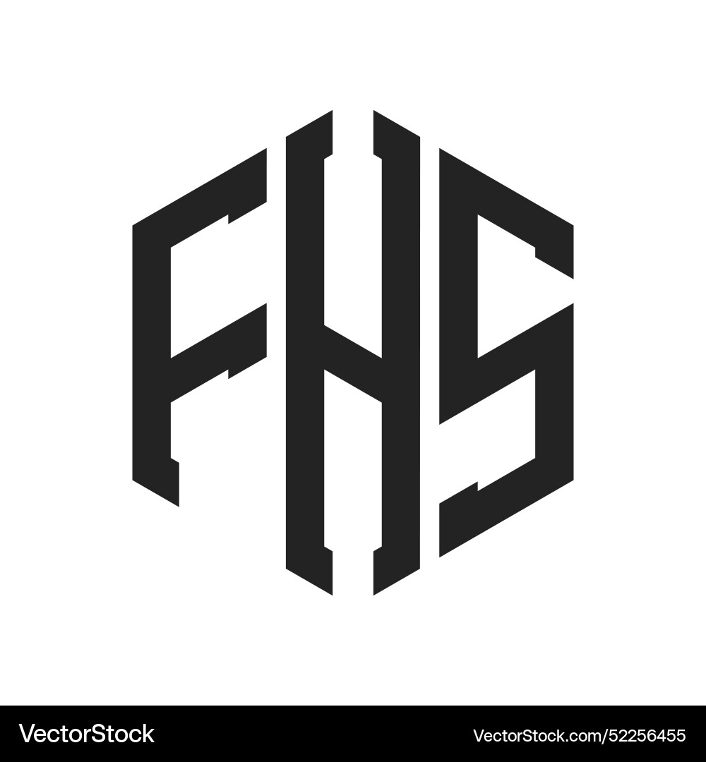 Fhs logo design initial letter monogram Royalty Free Vector