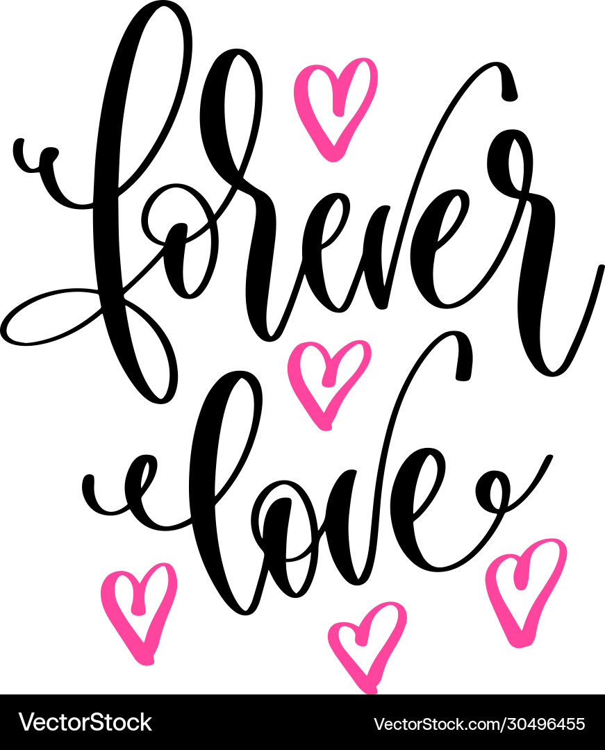 Forever love - hand lettering positive quotes Vector Image
