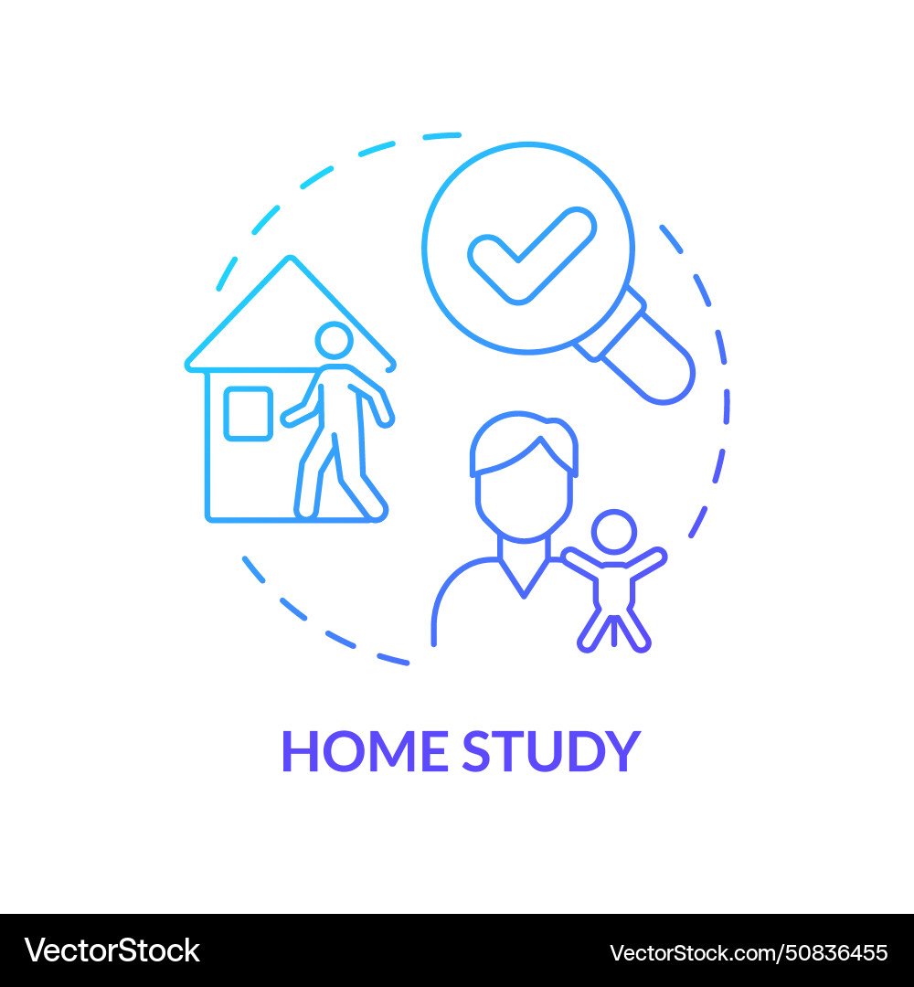 Home study blue gradient concept icon Royalty Free Vector