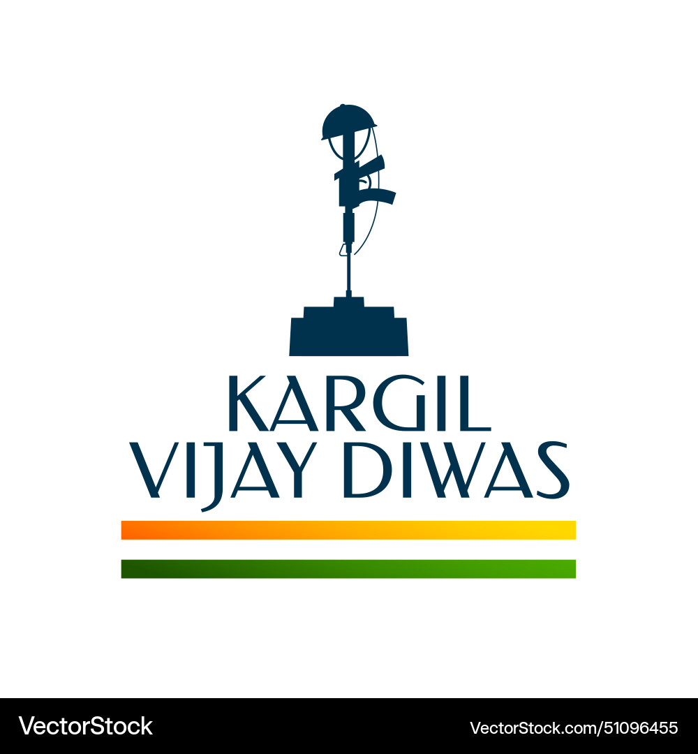 Kargil vijay diwas background with a war memorial Vector Image