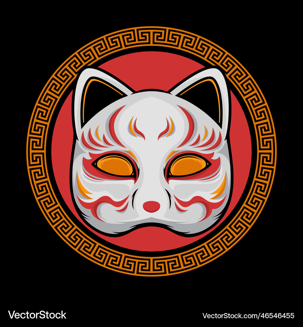 Kitsune simple mask Royalty Free Vector Image - VectorStock