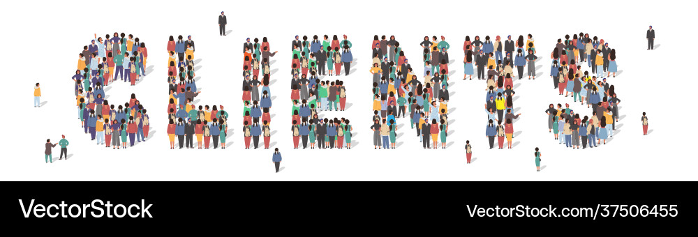 Large group people standing together forming Vector Image