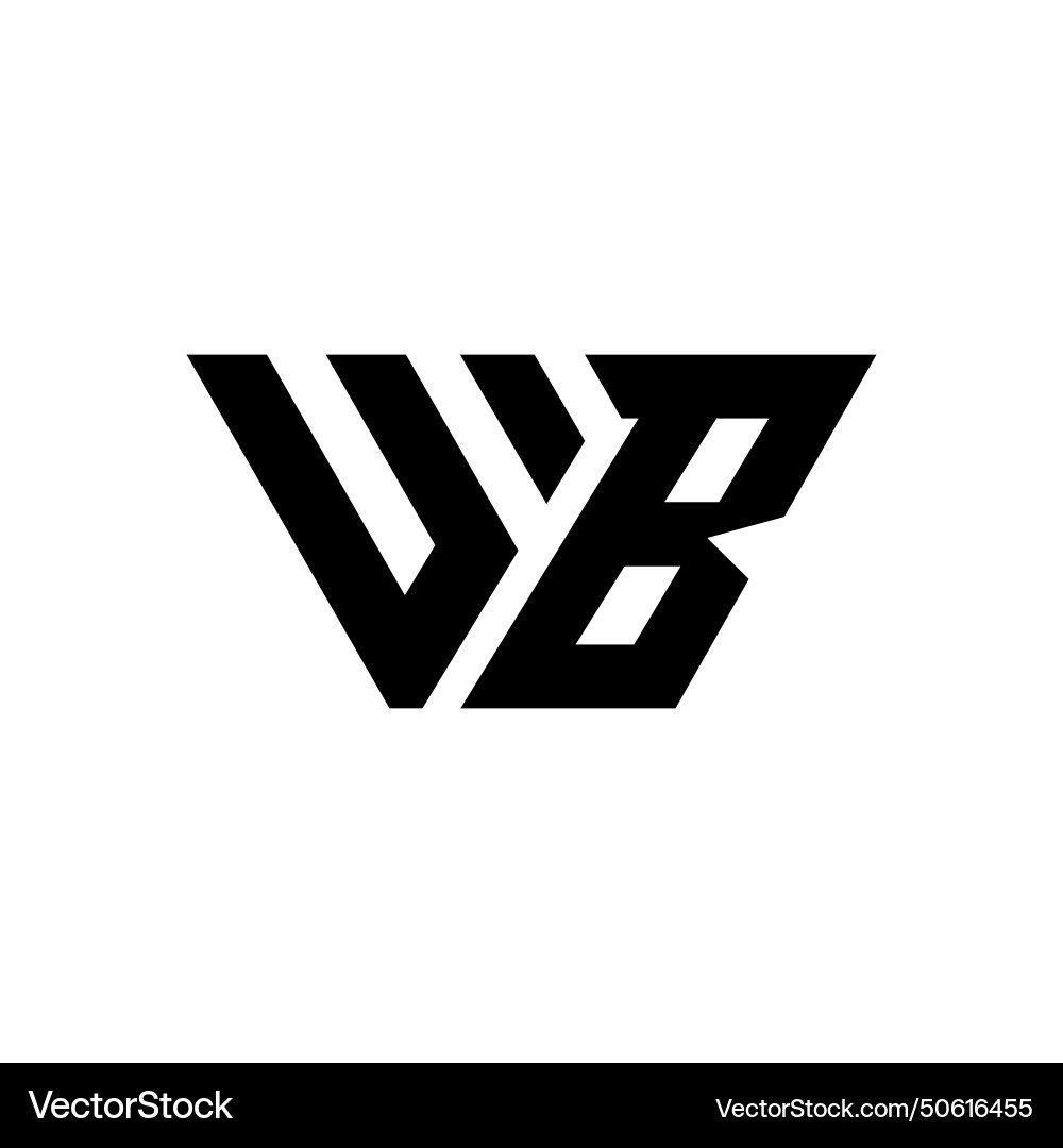 Letter wb modern new unique shapes alphabet Vector Image