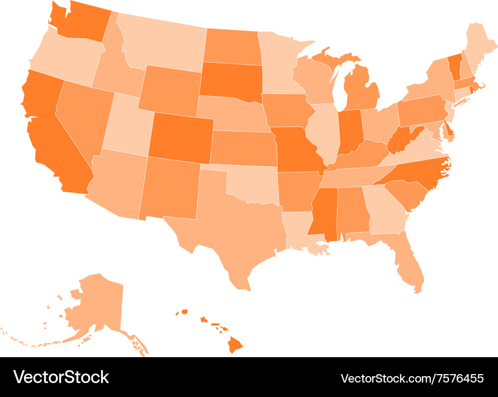 Map of united states Royalty Free Vector Image