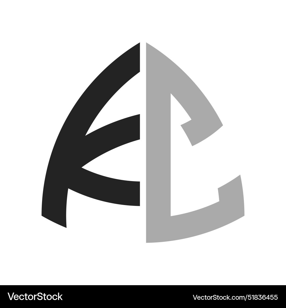 Modern creative kc logo design letter kc icon for Vector Image