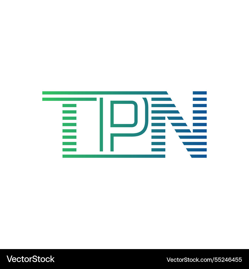 Modern tpn logo design letter minimalist Vector Image