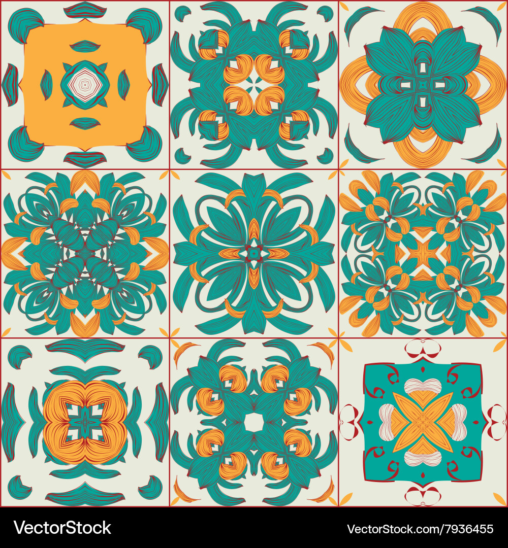 Pattern from the arabic tiles Royalty Free Vector Image