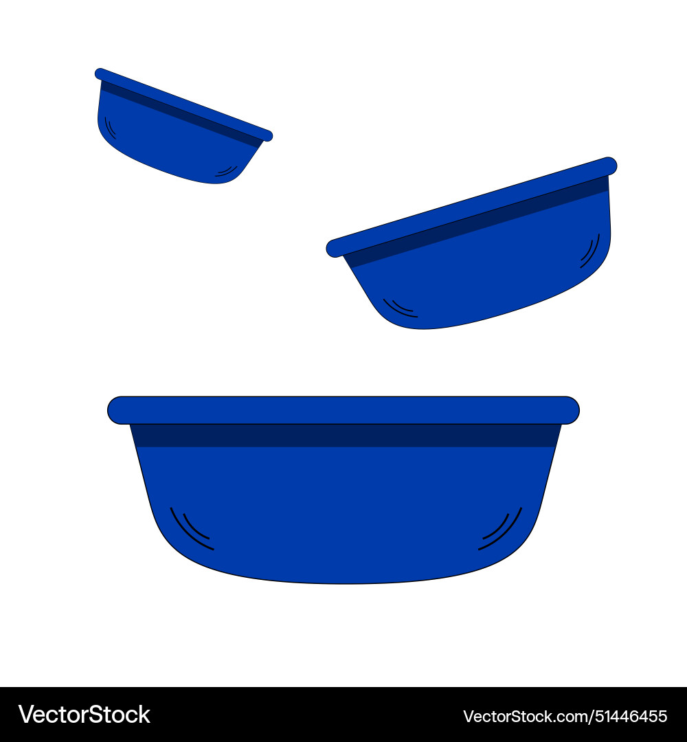 Plastic basin in different sizes bathroom Vector Image