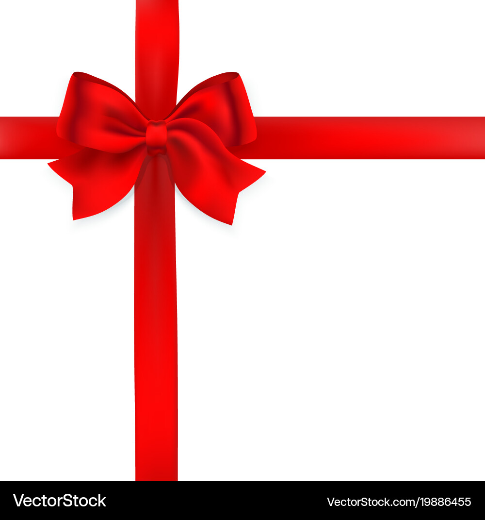 Red tied bow and ribbon Royalty Free Vector Image