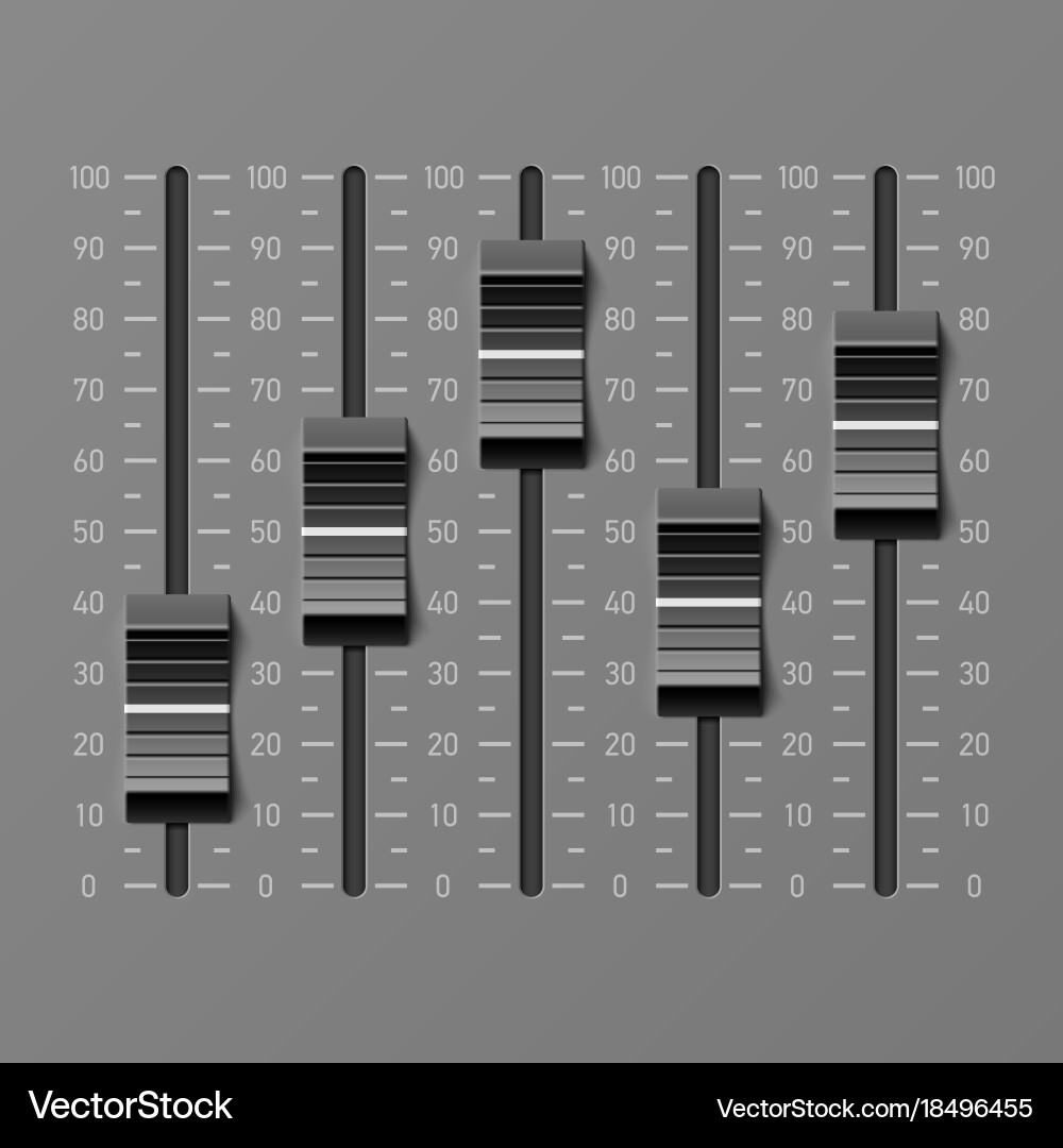 Sound mixer console dj equipment slider buttons Vector Image