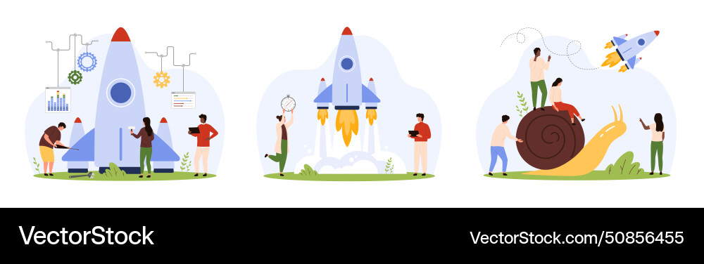 Team preparation and project start boost of idea Vector Image