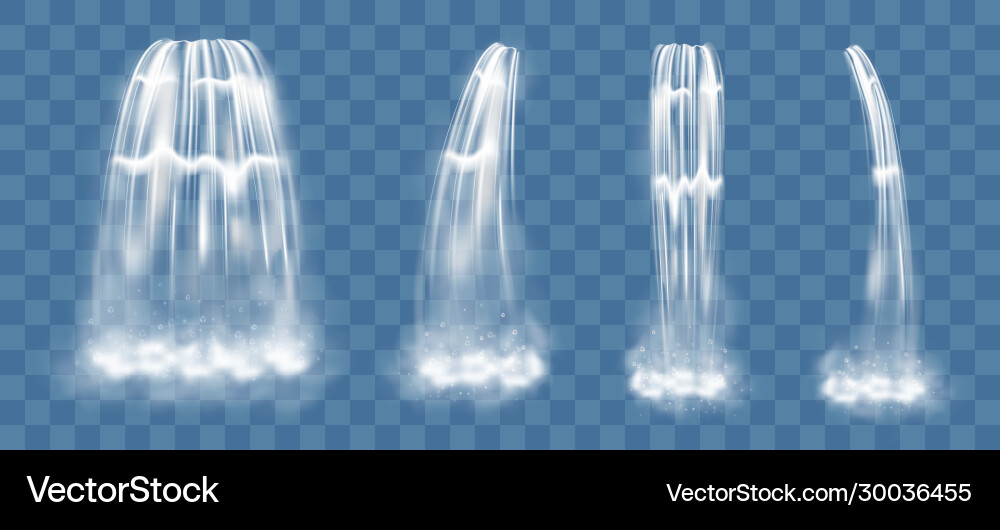 Waterfall Elements - Transparent Background Vector Image