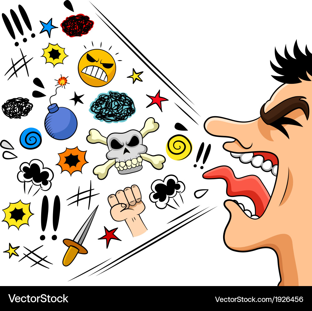 Angry Shouting Man - Curse Words Royalty Free Vector Image