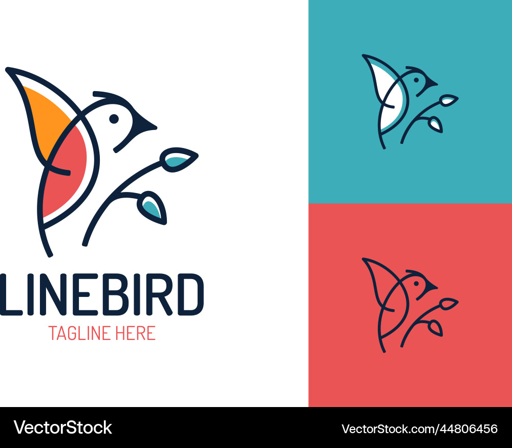 Bird logo design template in isolated white Vector Image