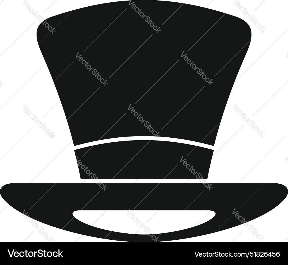 Black top hat representing focus on business Vector Image