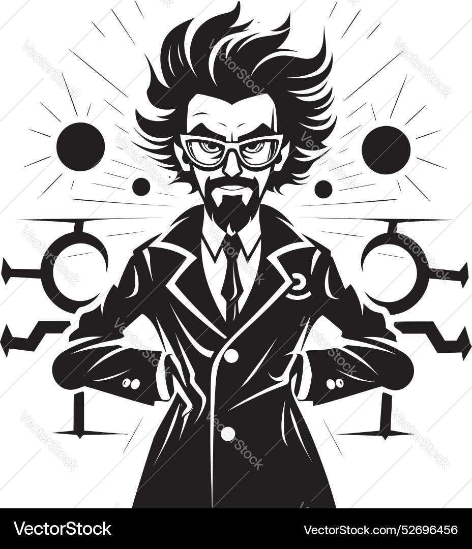 Discovery domain scientist symbol graphics genius Vector Image