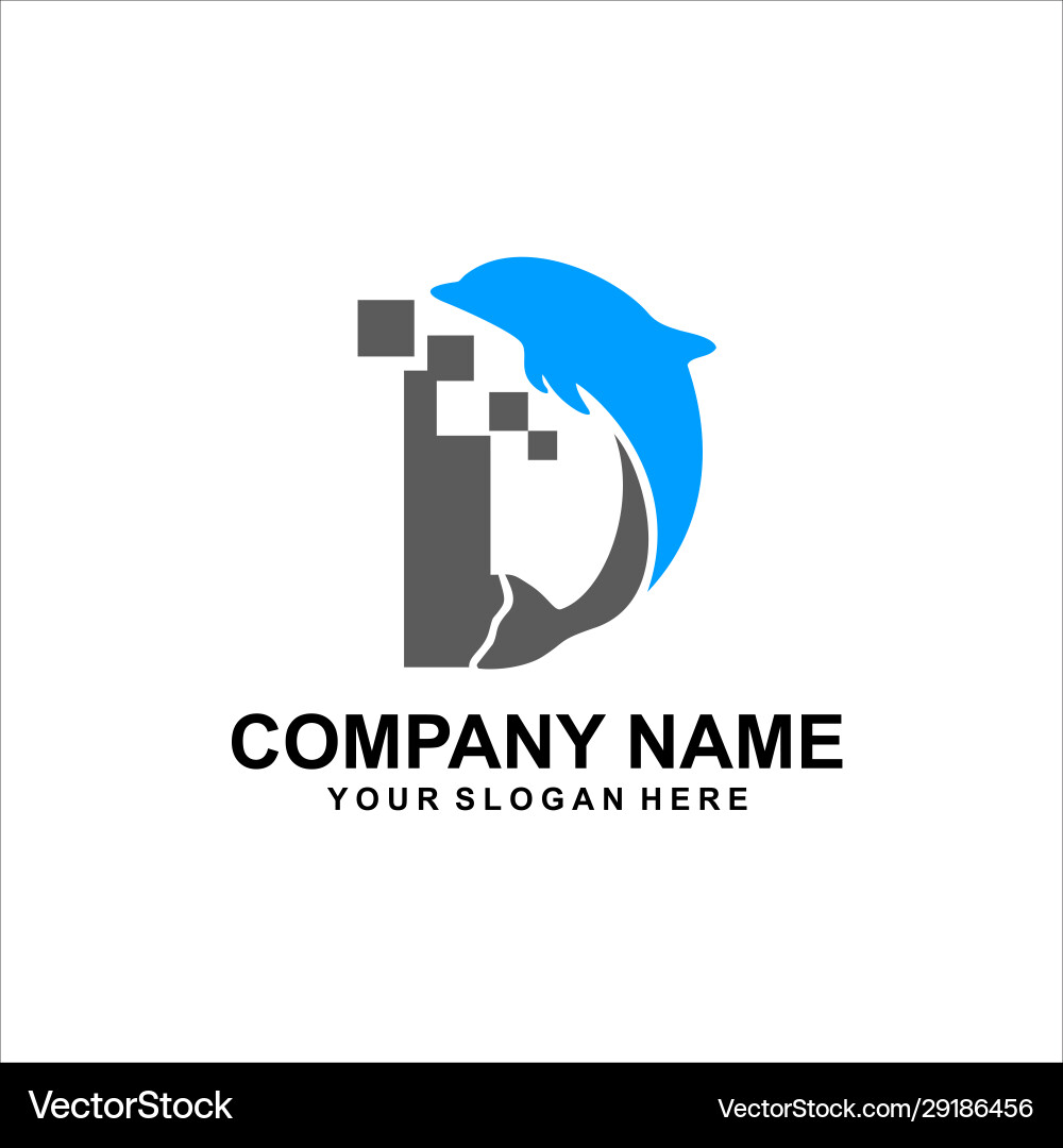 Dolphine tech logo Royalty Free Vector Image - VectorStock