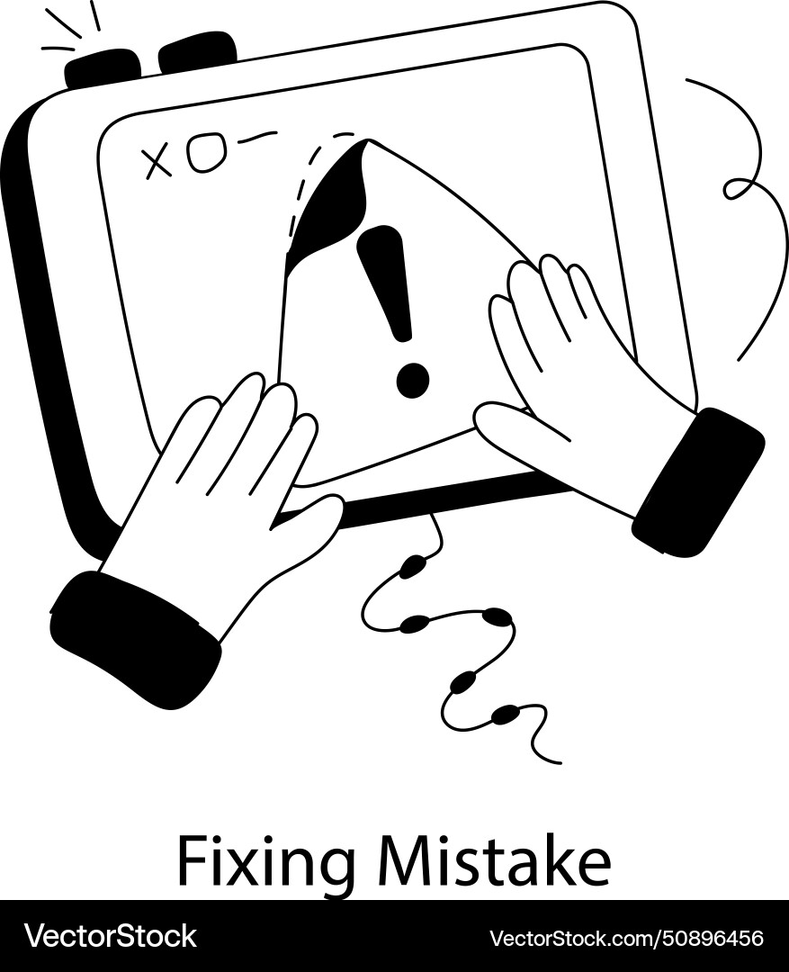 Fixing mistake Royalty Free Vector Image - VectorStock