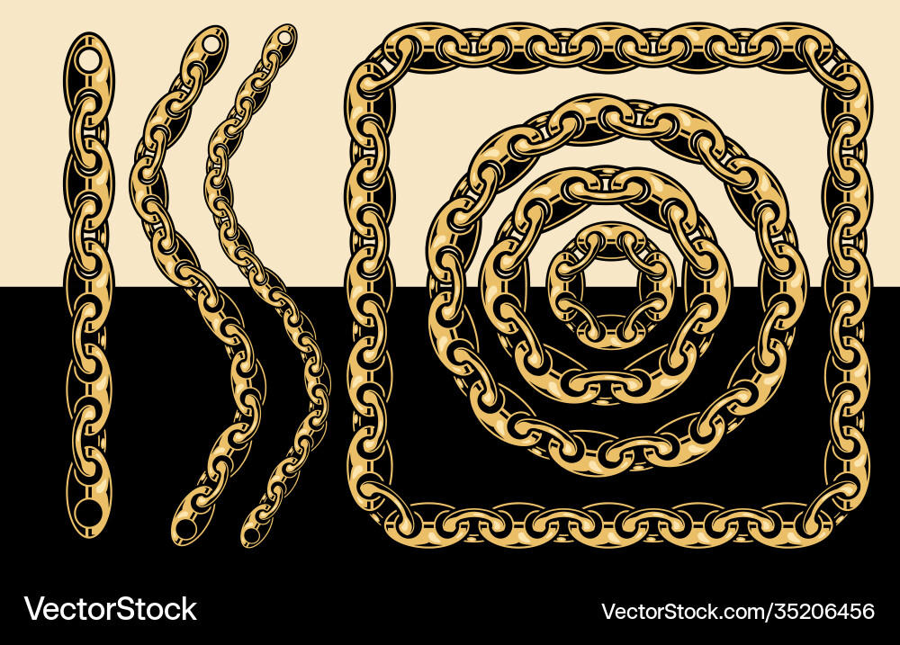 Gold chain vintage pattern brush concept Vector Image