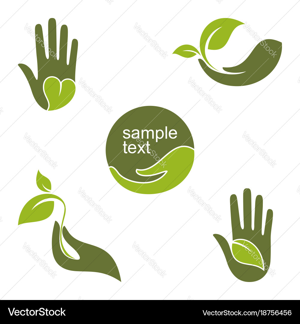 Green hands Royalty Free Vector Image - VectorStock