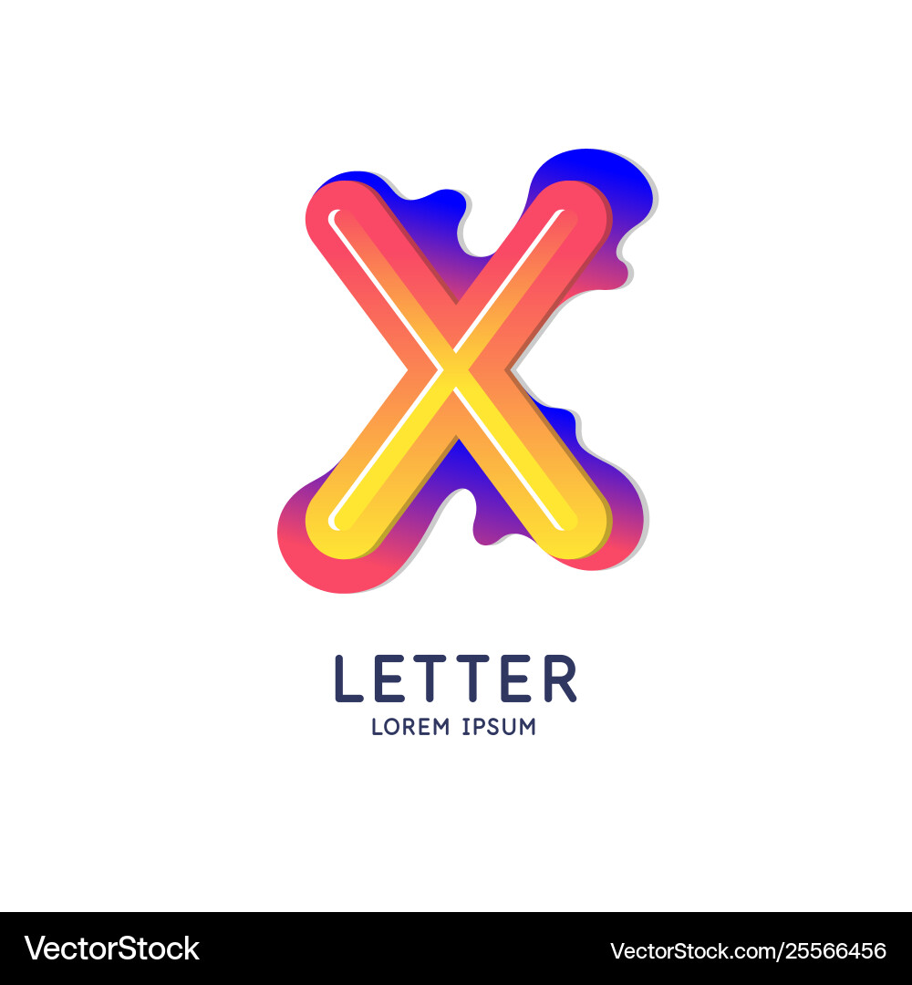 Letter x latin alphabet display Royalty Free Vector Image
