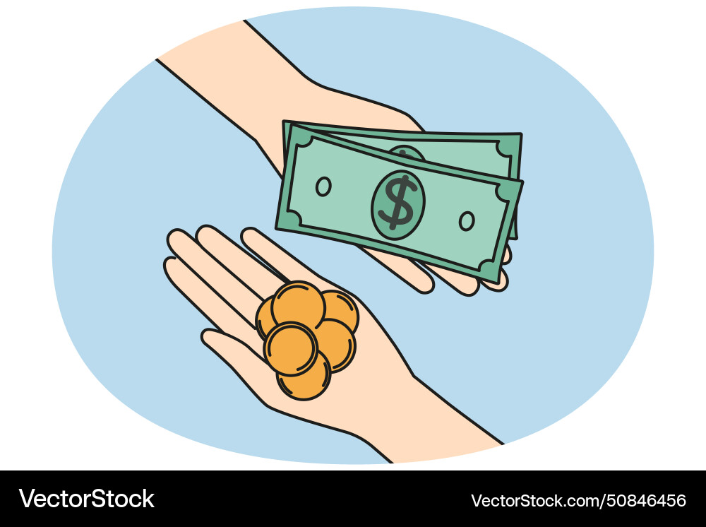 People with coins and banknotes involved Vector Image