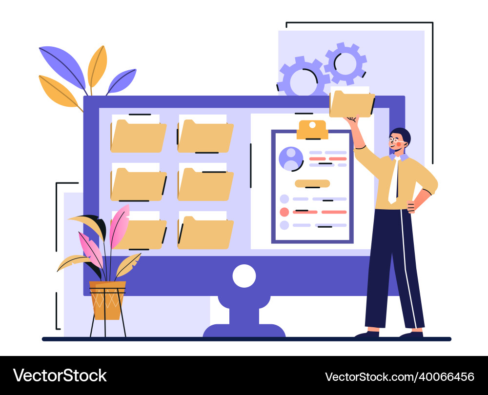 Records management concept Royalty Free Vector Image