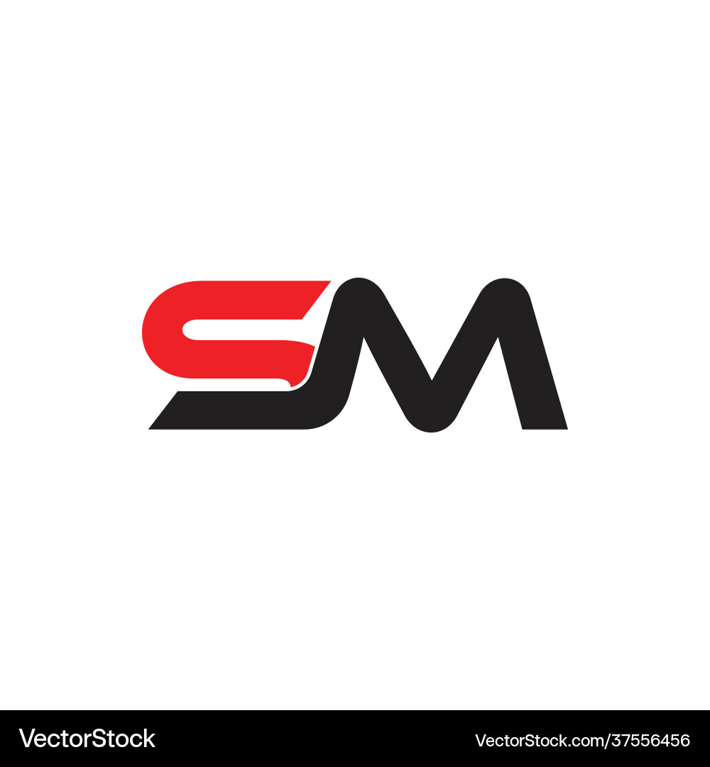 SM Linked Monogram Logo Royalty Free Vector Image