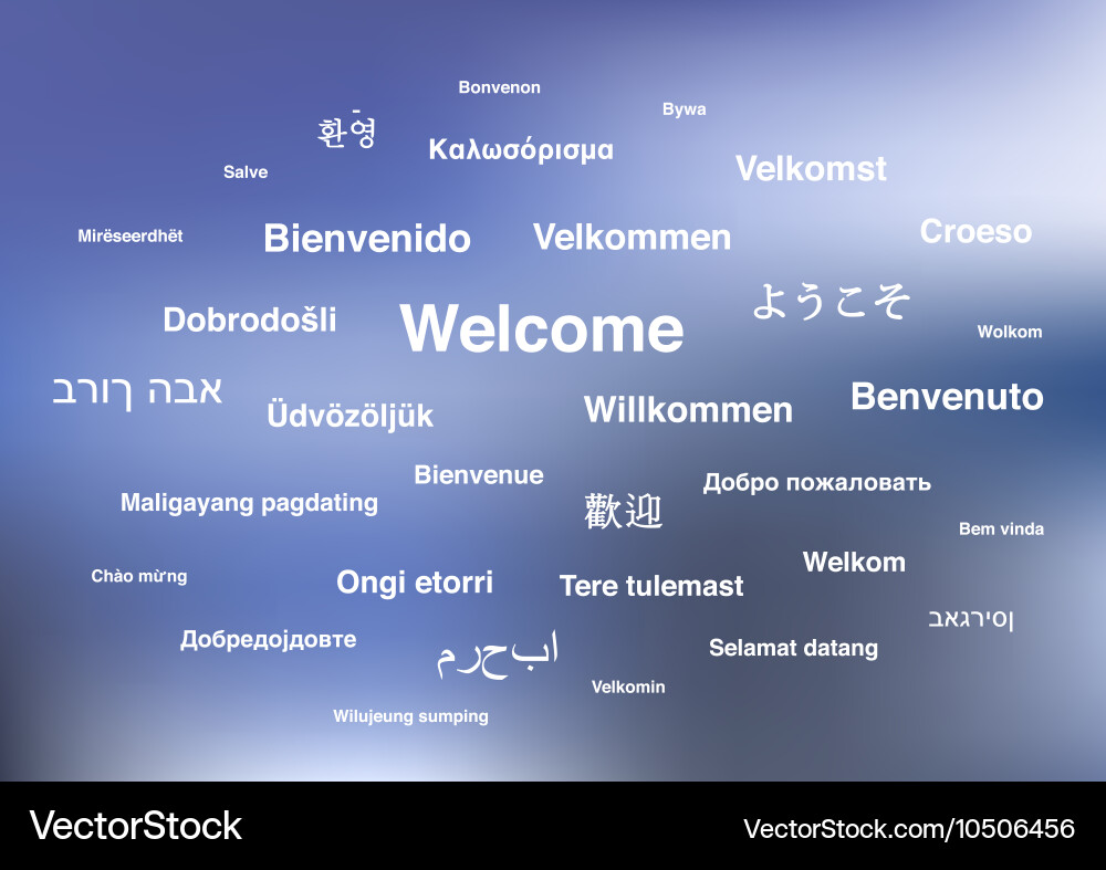 Welcome phrases in different languages Royalty Free Vector