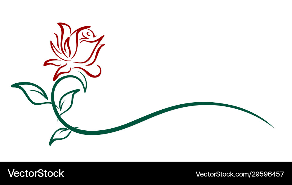 A red rose symbol Royalty Free Vector Image - VectorStock