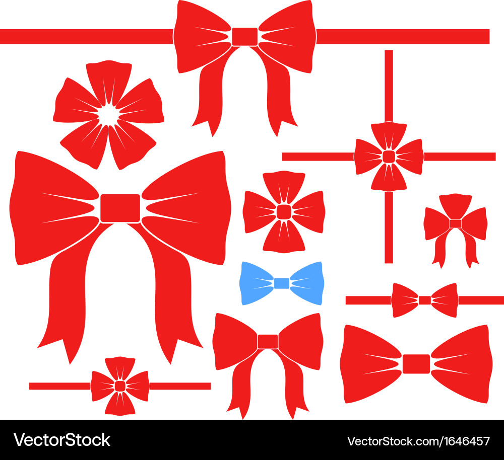 Bow set Royalty Free Vector Image - VectorStock