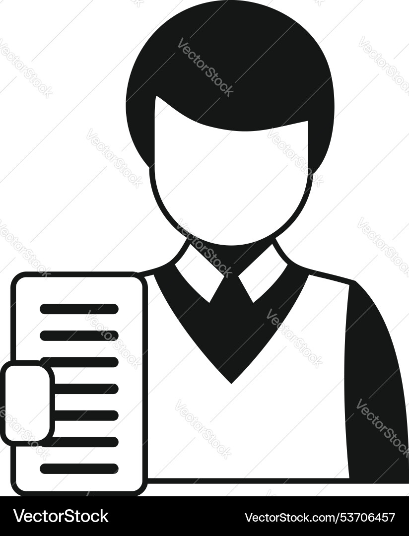 Businessman holding document for business report Vector Image