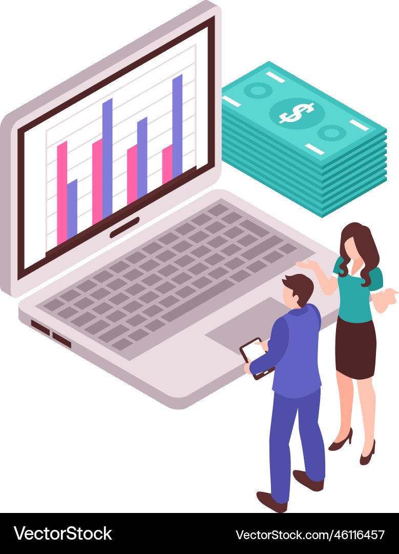 Financial Computing Analysts Composition Vector Image