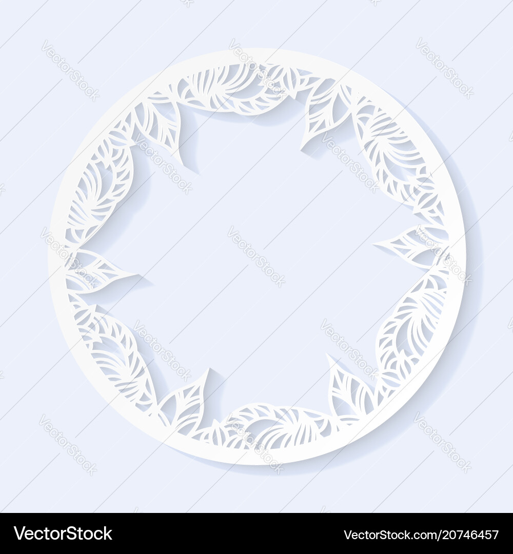 Floral Paper Cutout Frame Royalty Free Vector Image