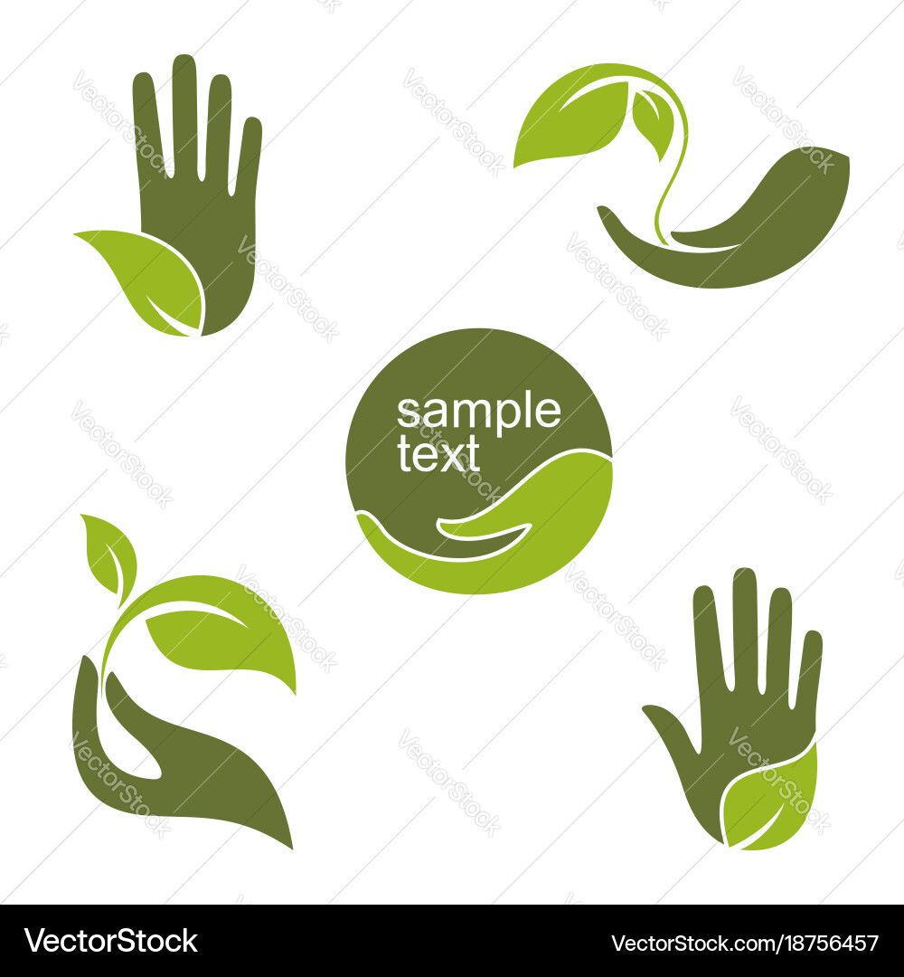 Green hands Royalty Free Vector Image - VectorStock