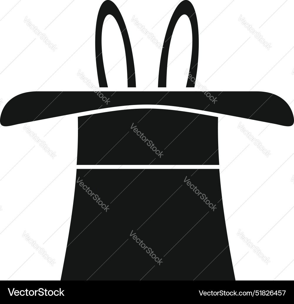 Magician top hat with rabbit ears emerging is Vector Image