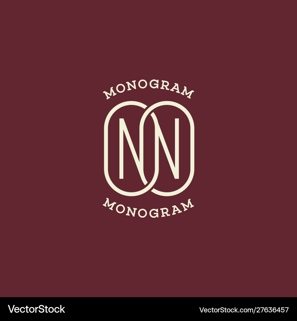 Monogram nn Royalty Free Vector Image - VectorStock