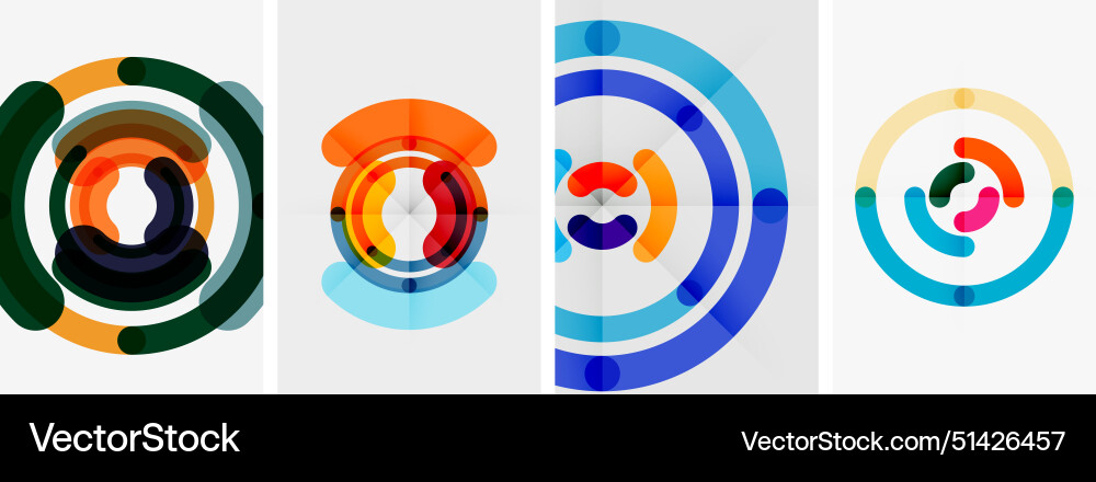 Set of colorful circle backgrounds Royalty Free Vector Image