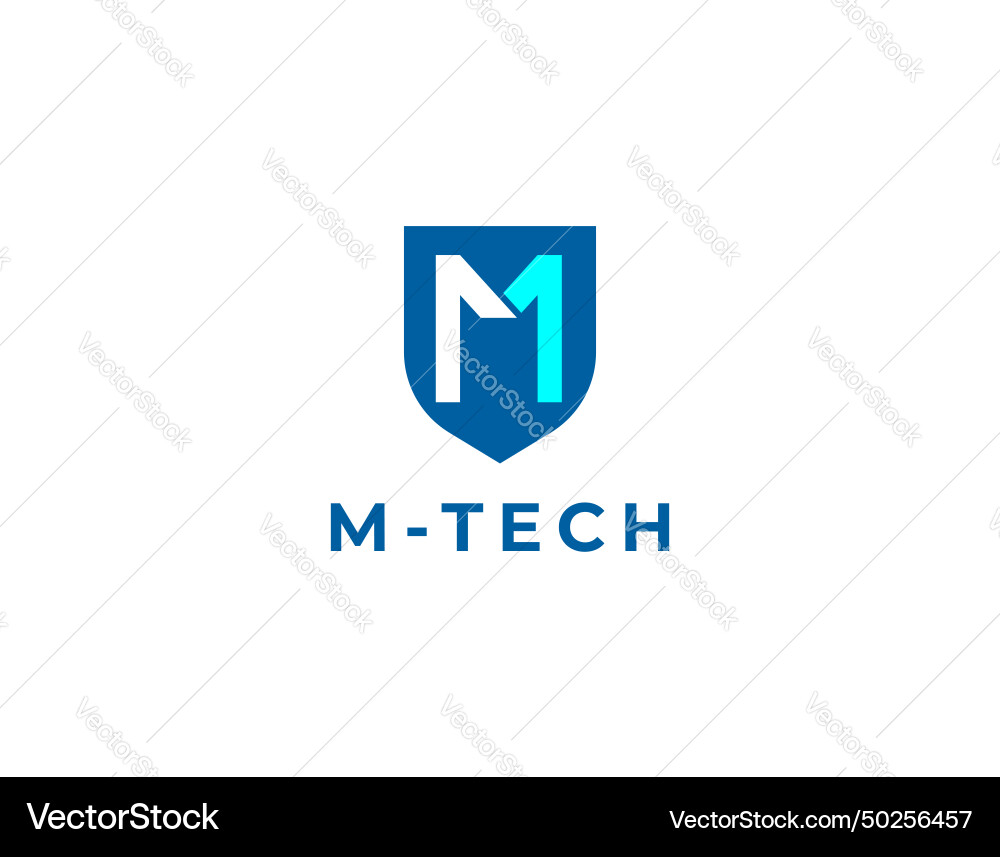 Simple letter m shield logo design template Vector Image